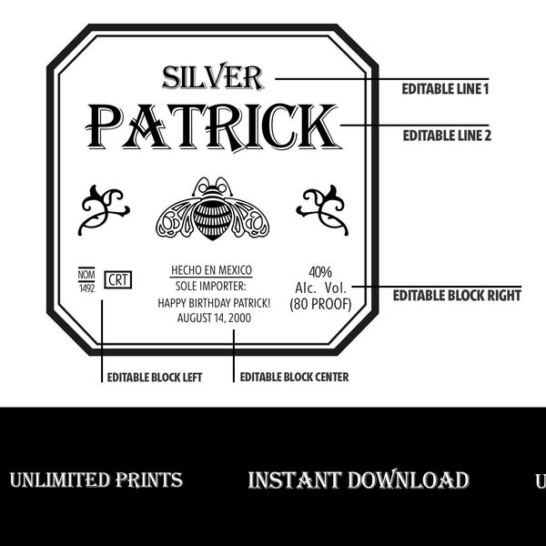 Patron Bottle - Etsy