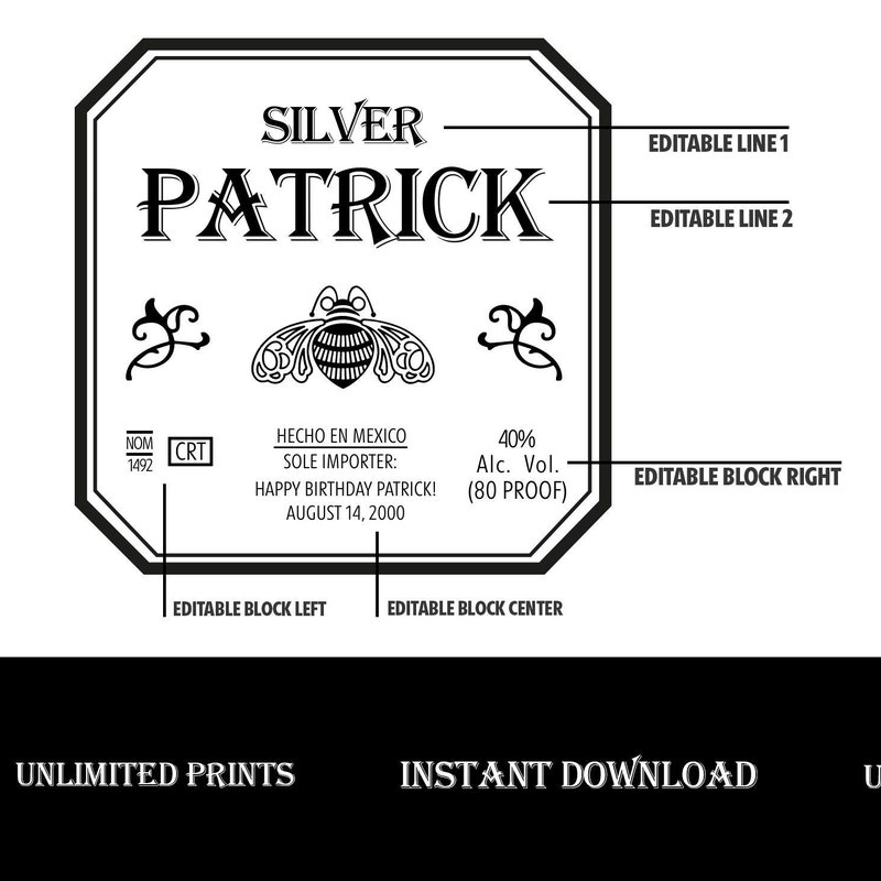 Patron Bottle - Etsy