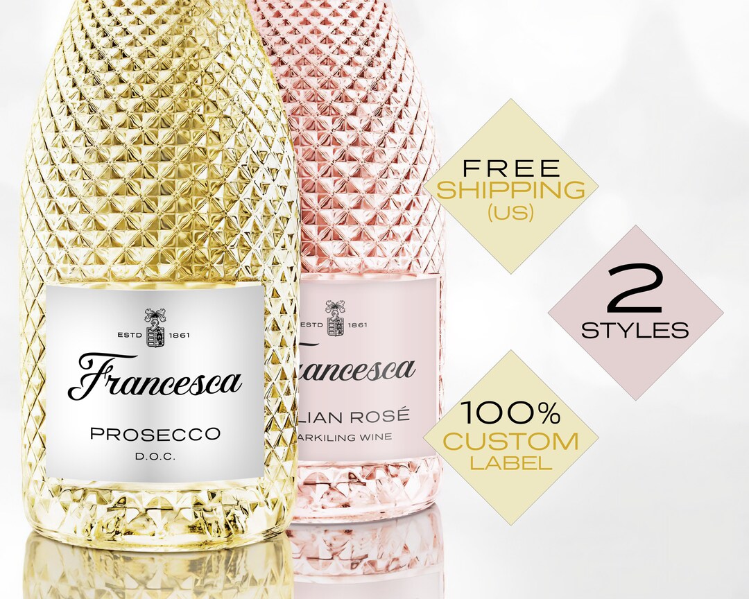 Custom Prosecco Champagne Wine Label. Free Proofing. Free US Shipping ...