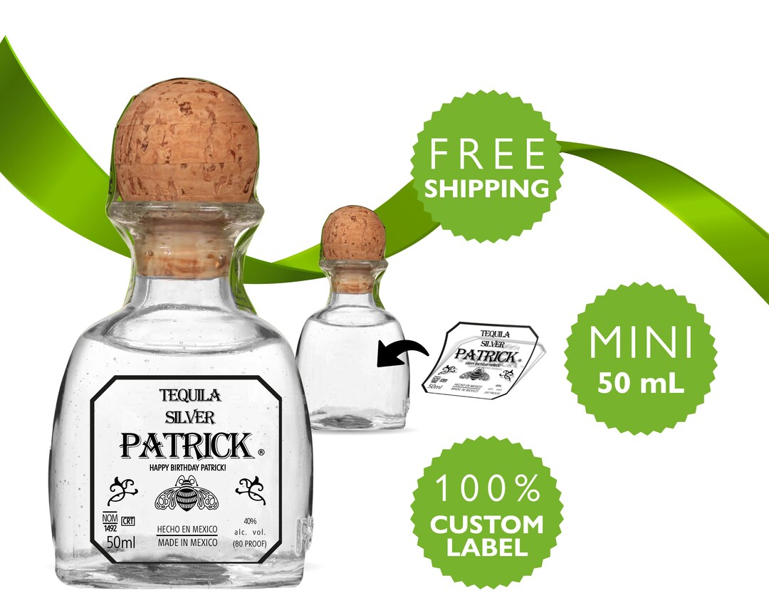Custom Patron Mini Bottle Label. 50ml Tequila Label for - Etsy Australia