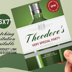 Tanqueray Gin Label Template: Customizable Replica (instant Download ...