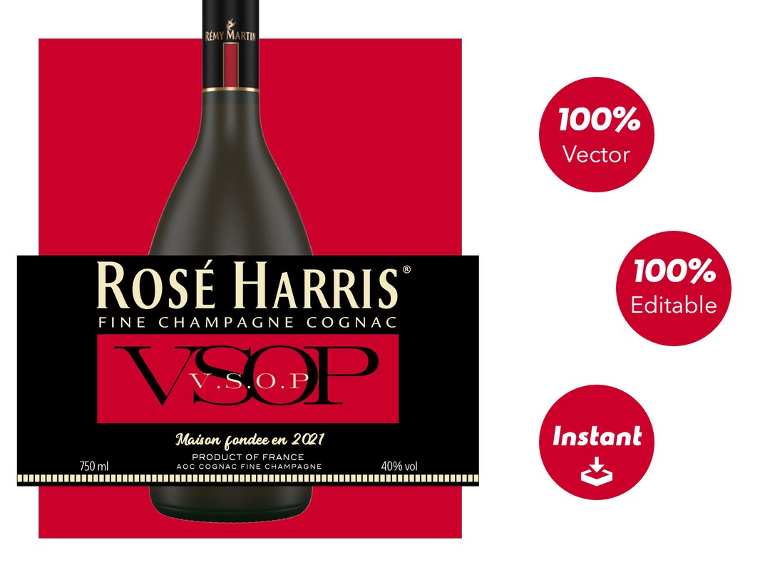 VSOP Cognac Label. Easy to Customize Printable Label. Instant - Etsy