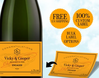 Custom Champagne Label Sticker / Printed Version Made-to-order / for ...