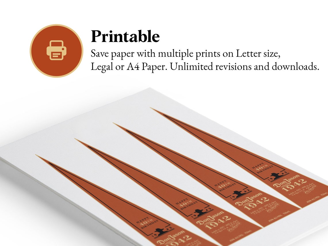 Don Julio 1942 Label for Customization Instant Digital - Etsy