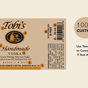 Custom Titos Vodka Mini Label Personalize Tito's 50ml - Etsy