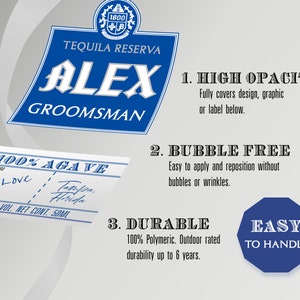 Custom 1800 Tequila Mini Label: Personalized 50ml Bottle Sticker - Etsy