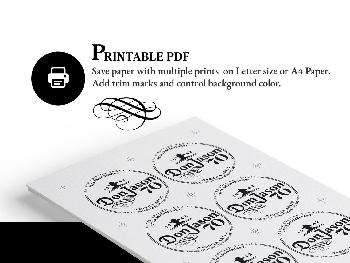 Don Julio 70th Anniversary Label for Name Customization - Etsy