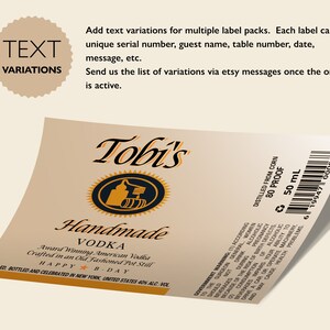 Custom Titos Vodka Mini Label Personalize Tito's 50ml - Etsy