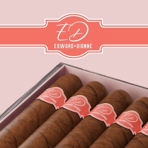 Custom Cigar Labels. Wedding Cigar Bands With Initials. Cigar Labels ...