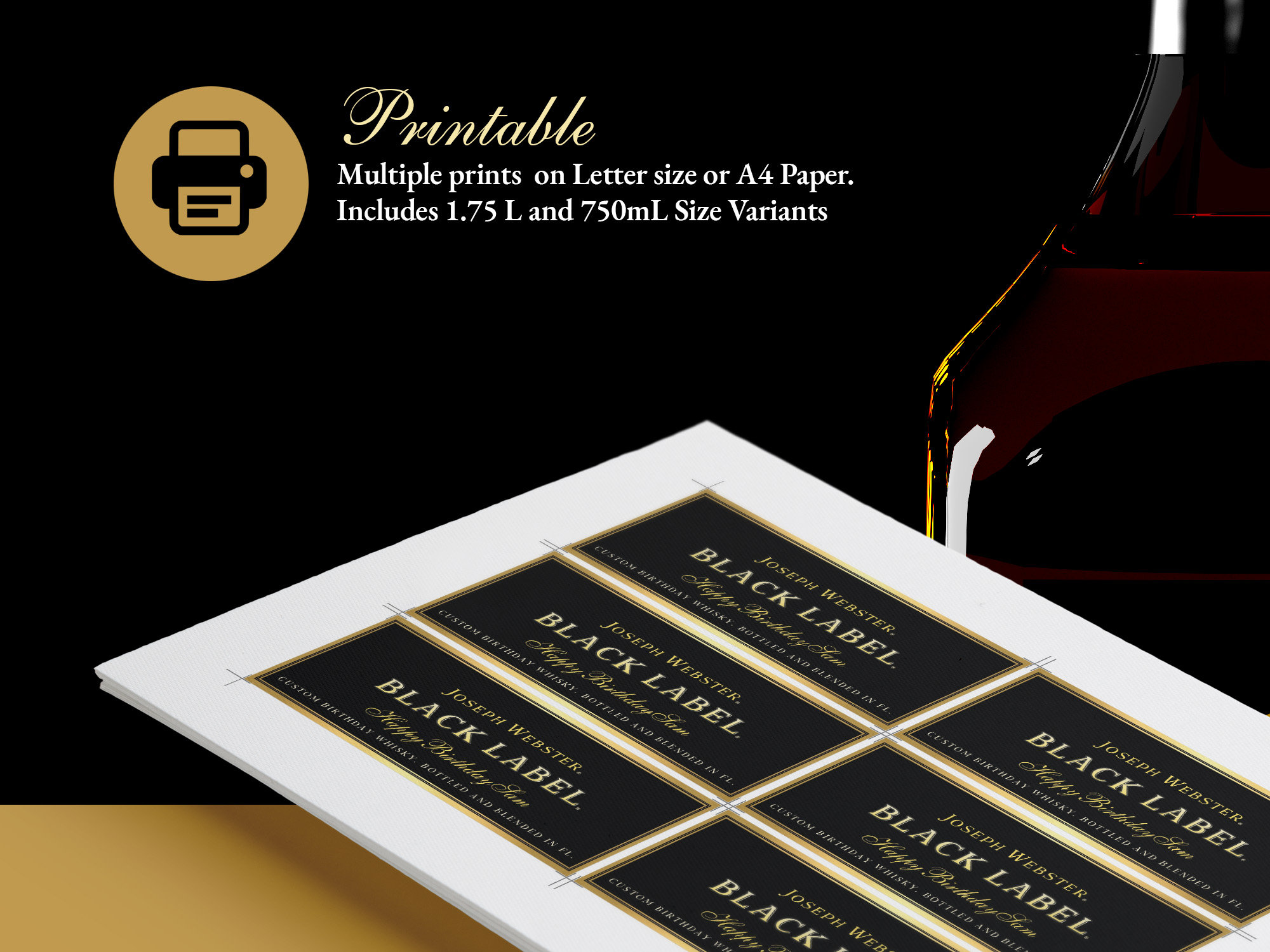 Personalized Black Label: Johnnie Walker Birthday Gift (printable) - Etsy