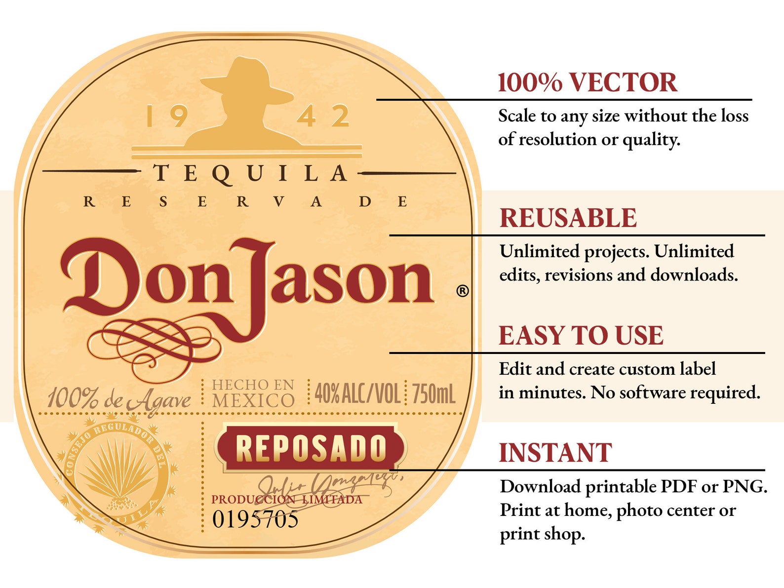 Don Julio Label Replica Instant Digital Download Easy to - Etsy