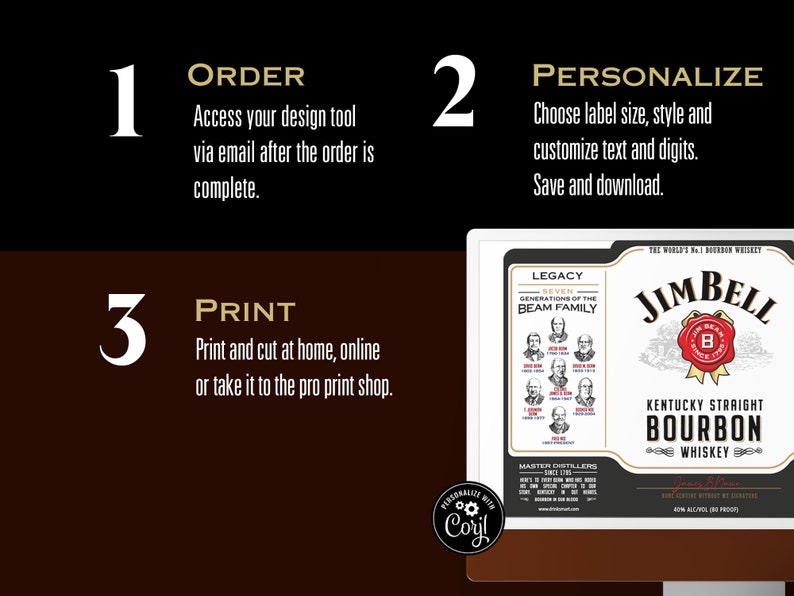 Jim Beam Label. Easy to Customize Printable Label. Instant - Etsy Jim Beam Label. Easy to Customize Printable Label. Instant - Etsy