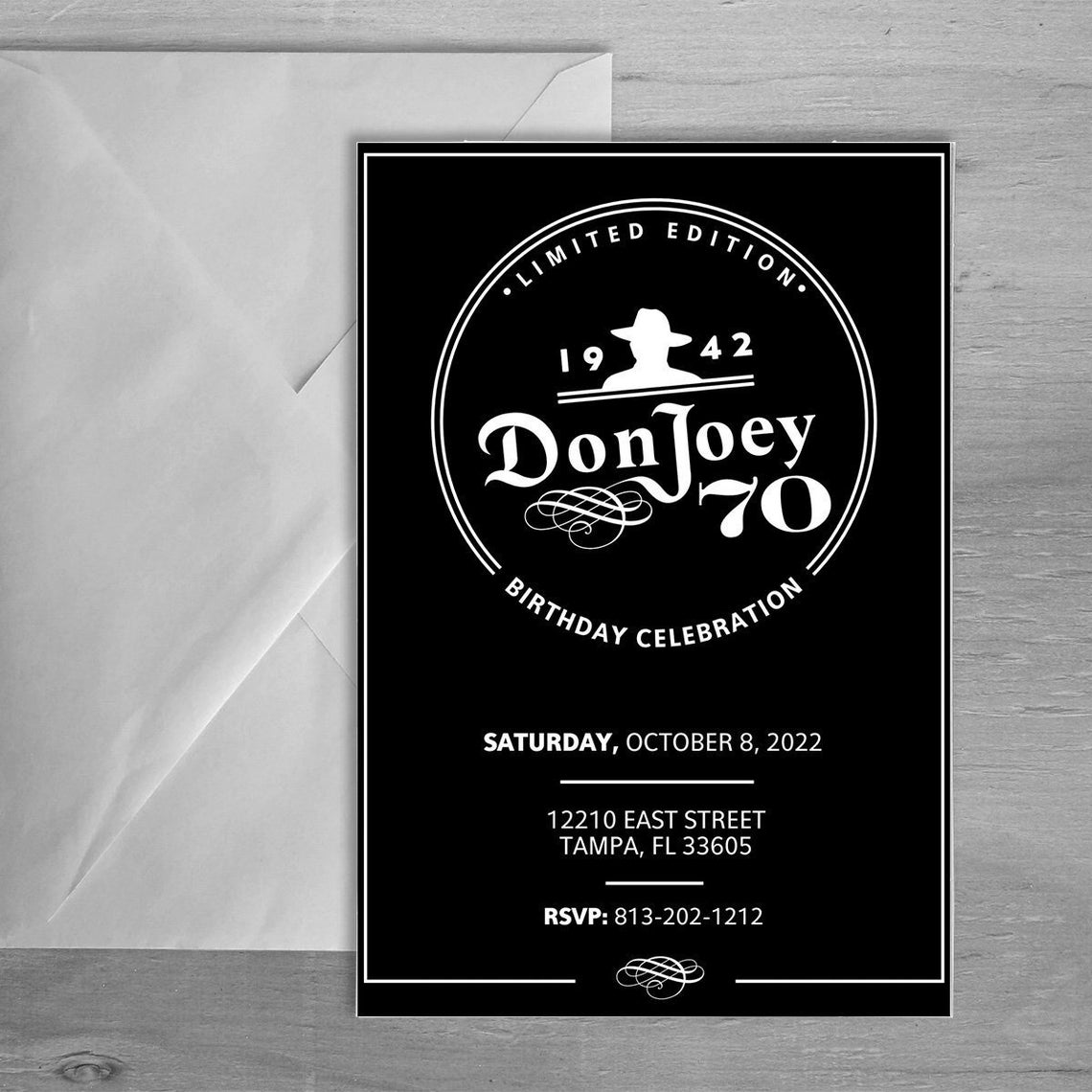 Don Julio 70th Anniversary Themed Invitation Card Template for ...