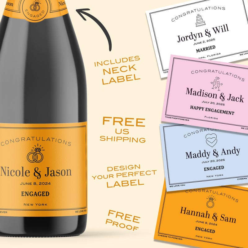 Custom Champagne Bottle With Label - Etsy