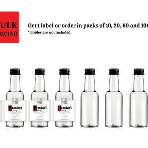 Custom Mini Vodka Labels: Personalized 50ml Bottle Stickers - Etsy