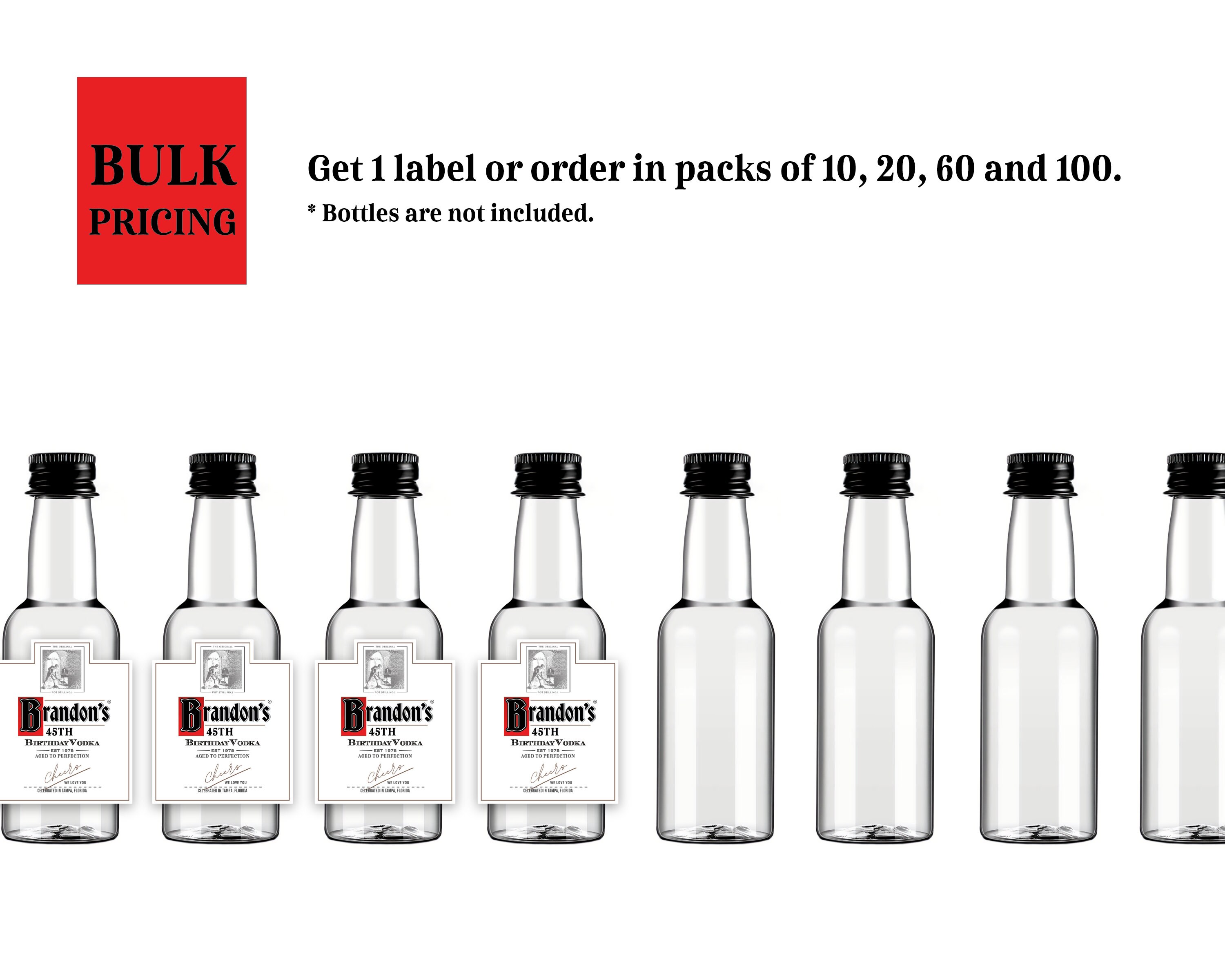 Custom Mini Vodka Labels: Personalized 50ml Bottle Stickers - Etsy