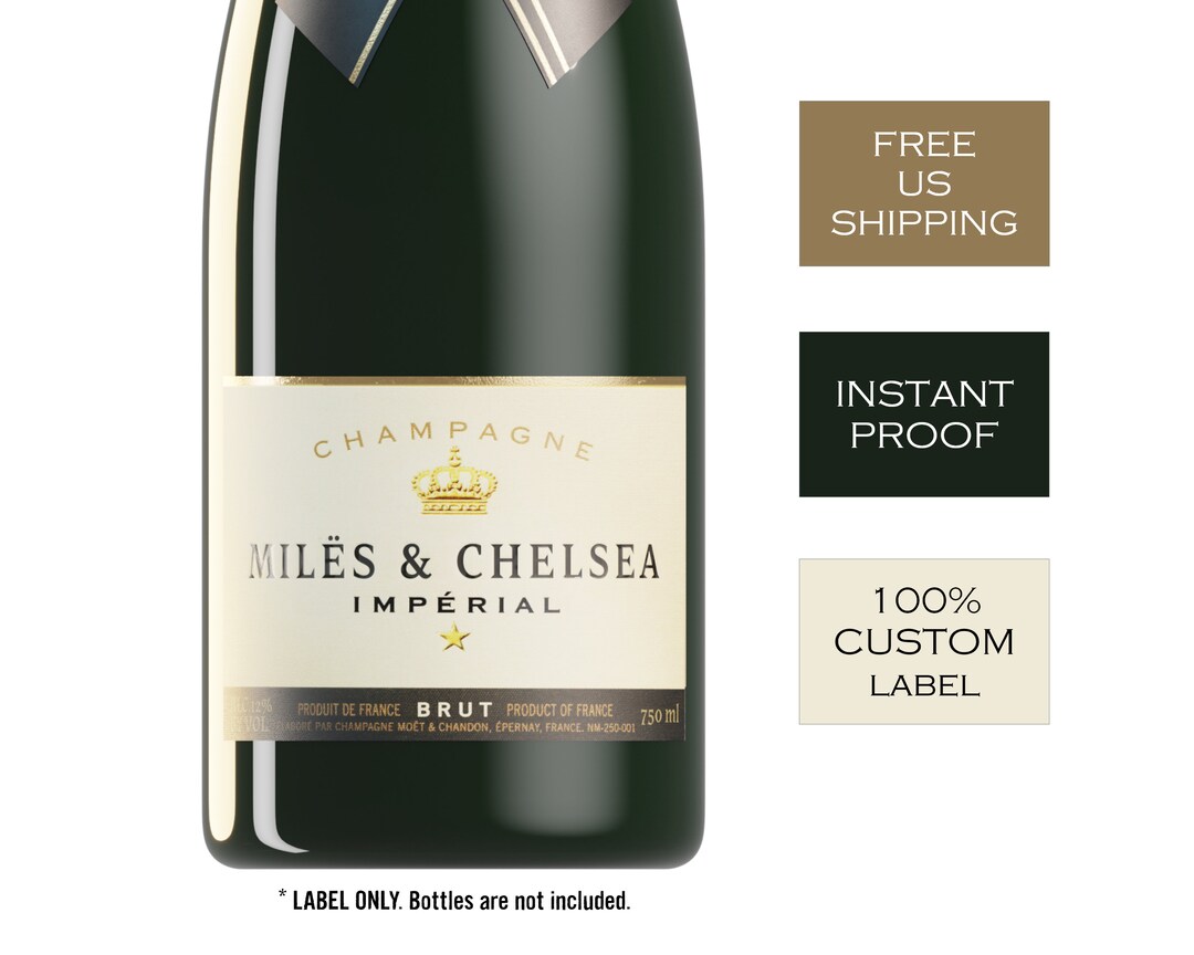 Custom Champagne Label. 750ml. Free US Shipping. - Etsy