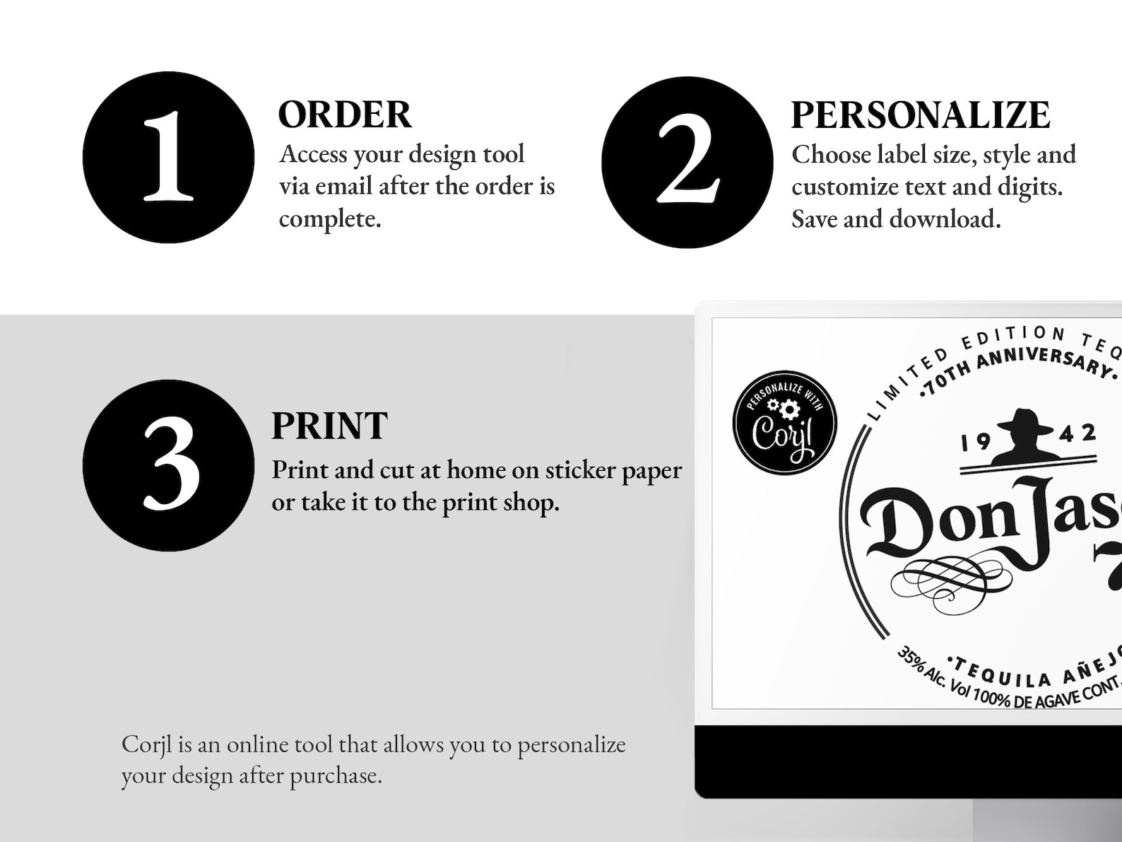 Don Julio 70th Anniversary Label for Name Customization - Instant ...