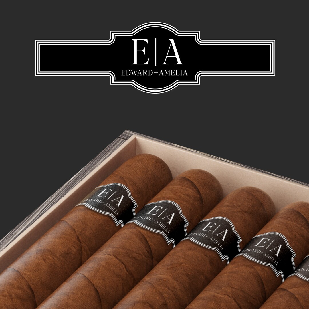 Custom Cigar Labels. Wedding Cigar Bands With Initials. Cigar Labels ...