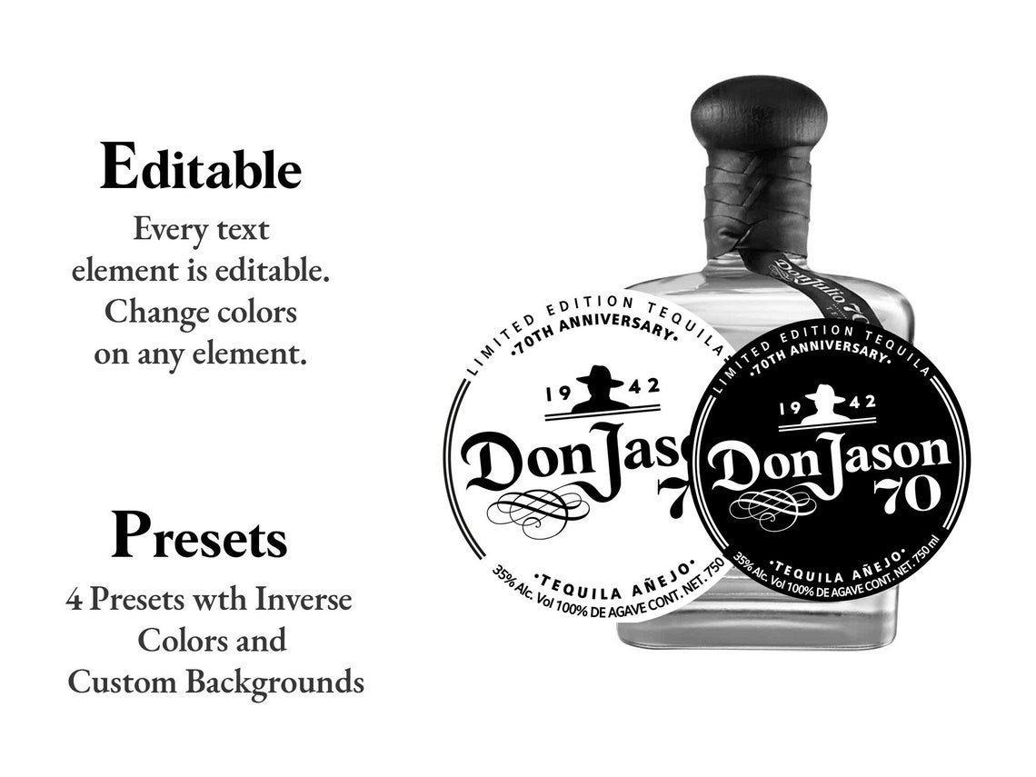 Don Julio 70th Anniversary Label for Name Customization - Etsy
