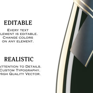 Champagne Label. Easy to Customize Printable Label. Instant Download ...