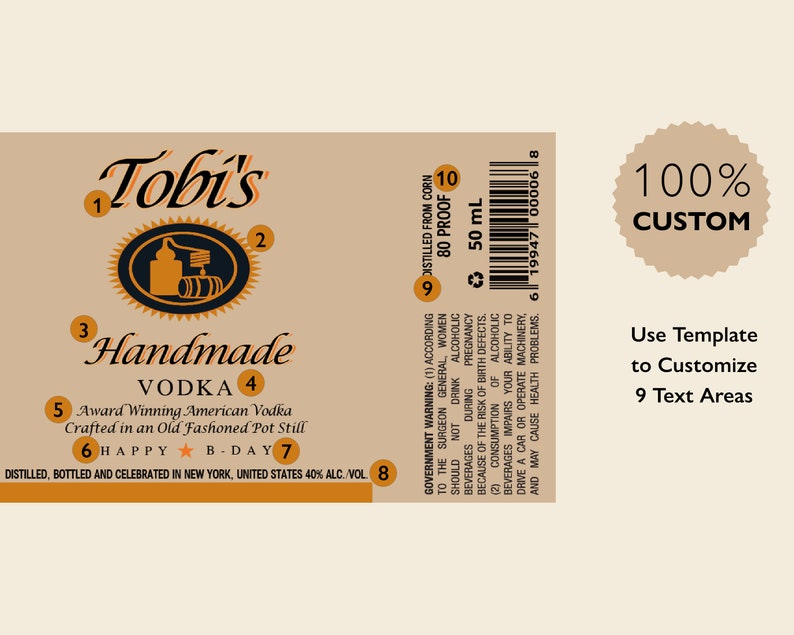Custom Tito's Vodka Mini Label: Personalized 50ml Bottle - Etsy
