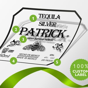 Custom Patron Mini Bottle Label. 50ml Tequila Label for - Etsy Australia
