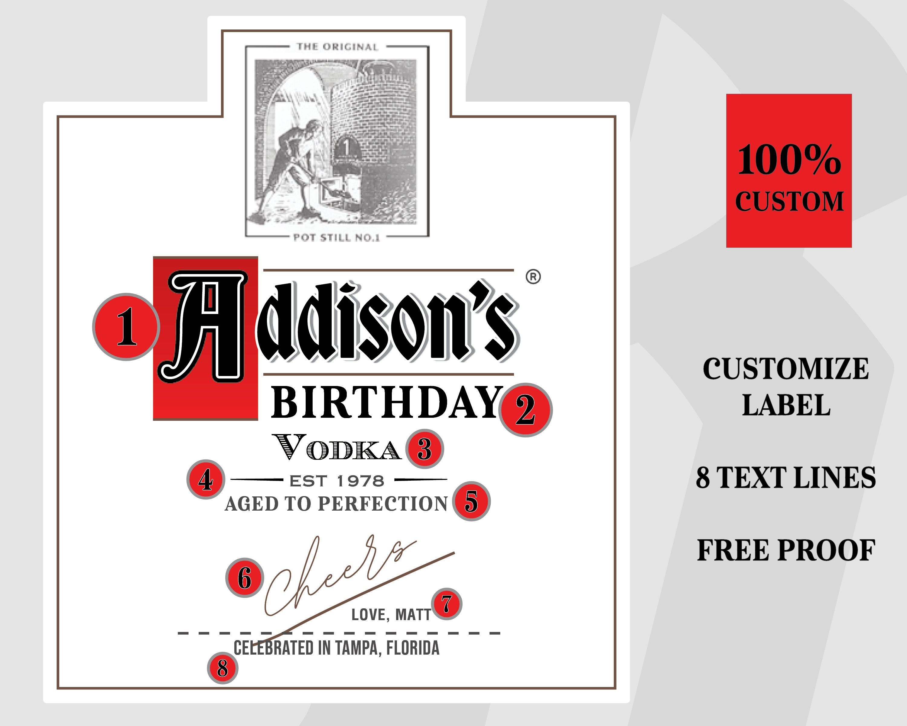 Custom Mini Vodka Labels: Personalized 50ml Bottle Stickers - Etsy