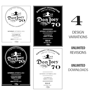 Don Julio 70th Anniversary Themed Invitation Card Template for ...