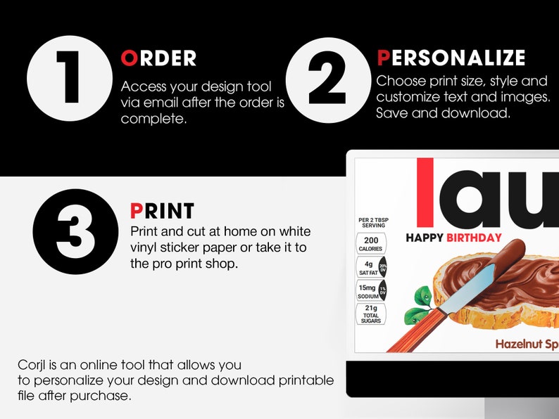 Nutella Label Template. Easy to Customize and Print Hazelnut - Etsy
