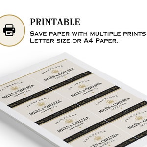 Champagne Label. Easy to Customize Printable Label. Instant Download ...