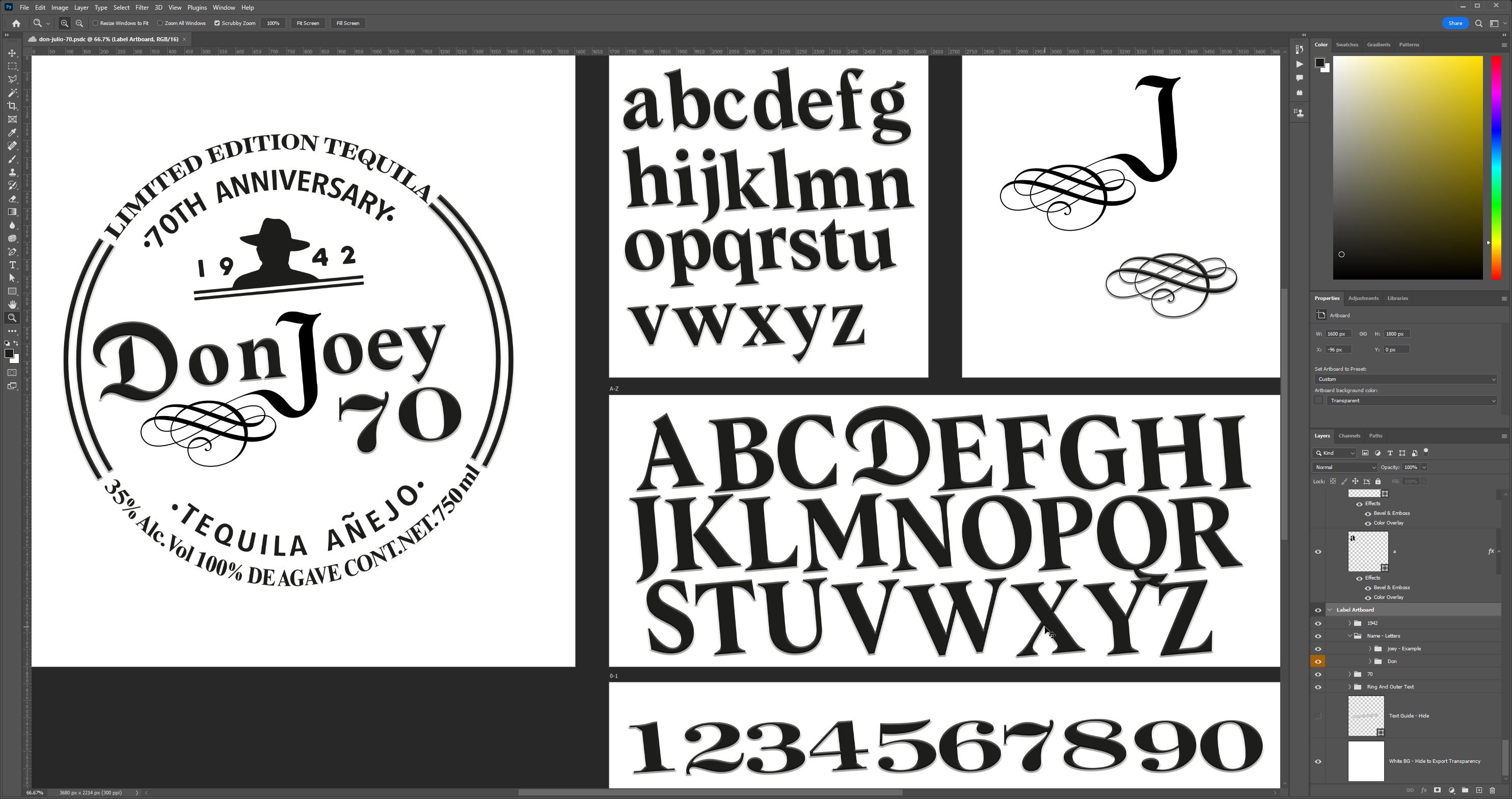 Don Julio 70th Anniversary Label for name customization - Etsy México