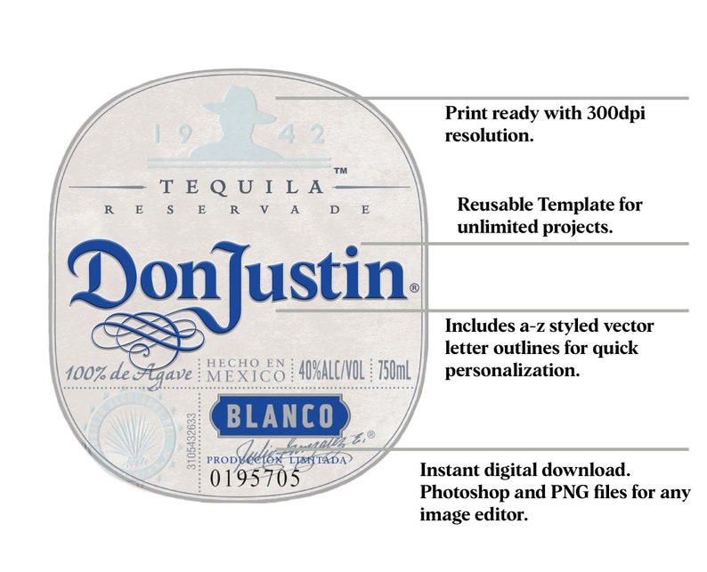 Don Julio Blanco Label Replica Instant Digital Download - Etsy