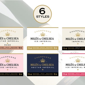 Champagne Label. Easy to Customize Printable Label. Instant Download ...