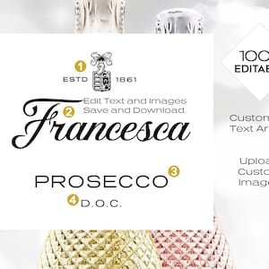 Customizable Prosecco Wine Label Template: Two Styles (digital Download ...