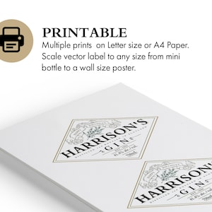 Customizable Gin Label Template: Realistic Vector Design (instant ...