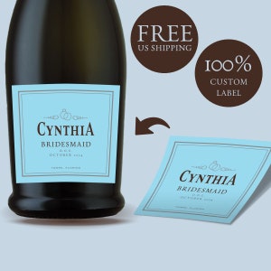 Custom Prosecco Champagne Label Bridesmaid Proposal Gift Champagne ...