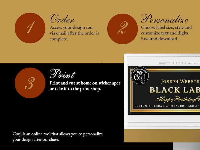 Johnnie Walker Label Black Label Customize and Personalize - Etsy