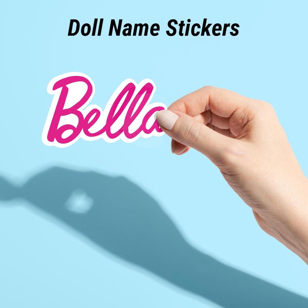 Custom Pink Doll Name Sticker: Waterproof Vinyl Decal - Etsy