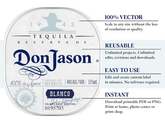 Don Julio Blanco Label Replica Instant Digital Download - Etsy