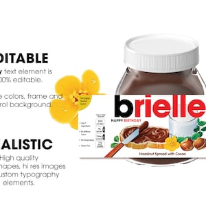 Nutella Label Template. Easy to Customize and Print Hazelnut Spread ...