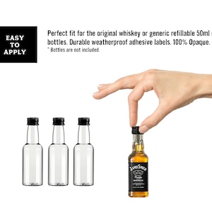 Custom Mini 50ml Whiskey Bottle Favors, Mini Bottle Labels, Birthday ...