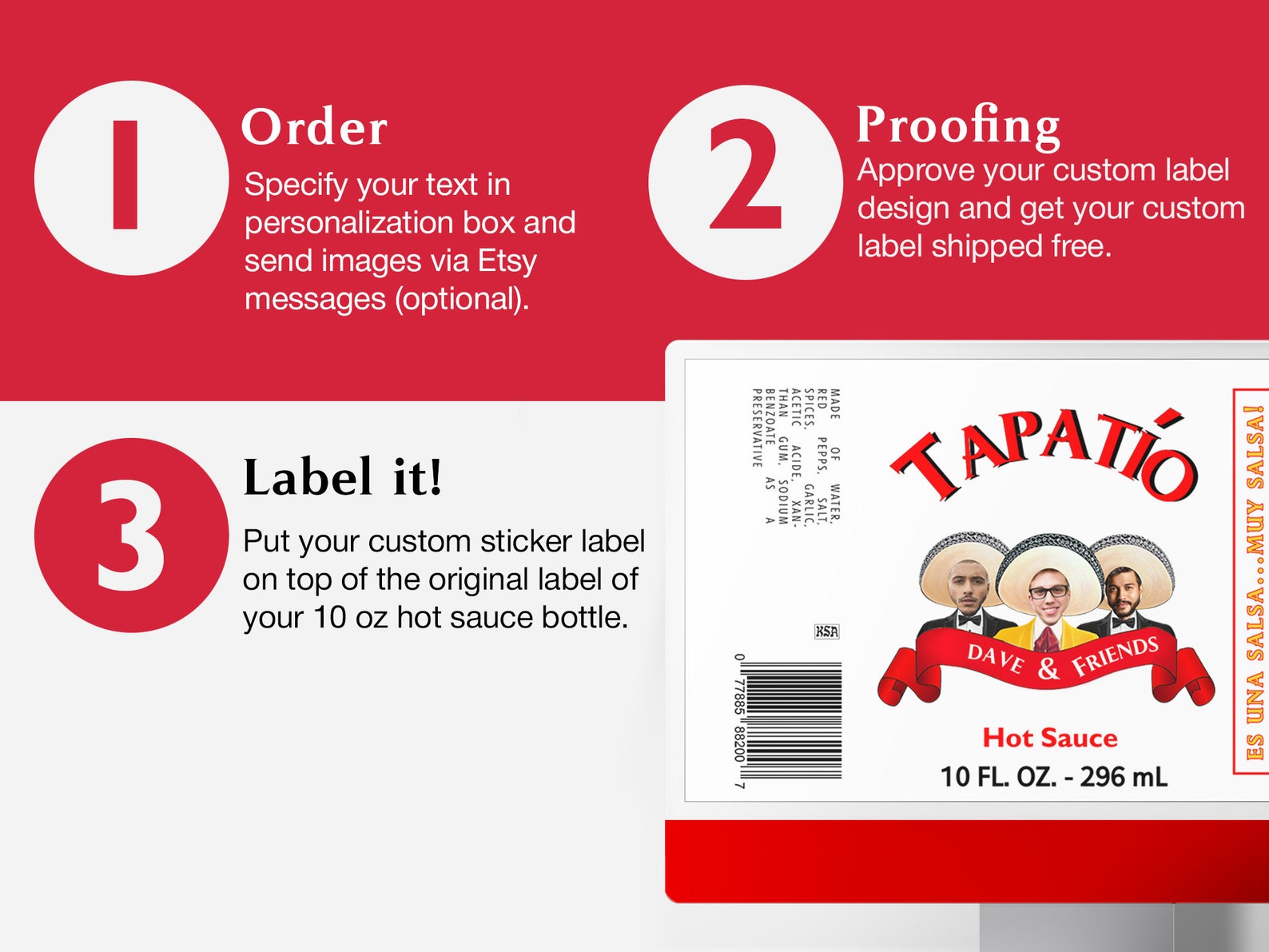 Custom Tapatio Hot Sauce Label. Personalize Text and - Etsy