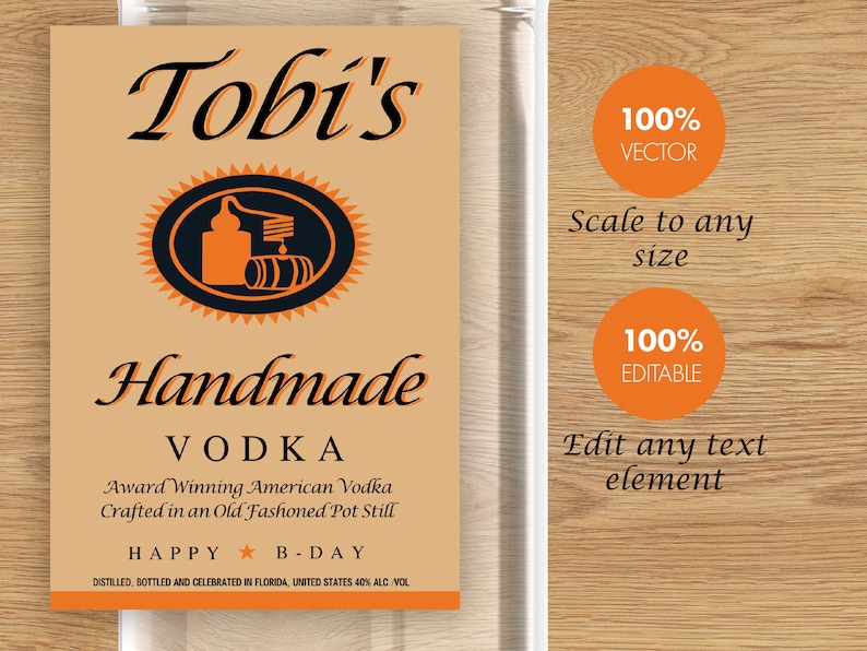 Personalized Vodka Bottle Label: Editable Tito's Style Template - Etsy