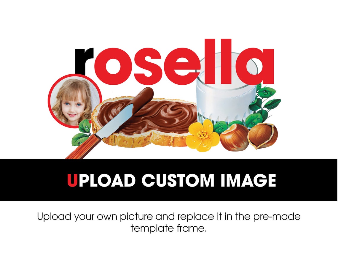 Nutella Label Template. Easy to Customize and Print Hazelnut - Etsy