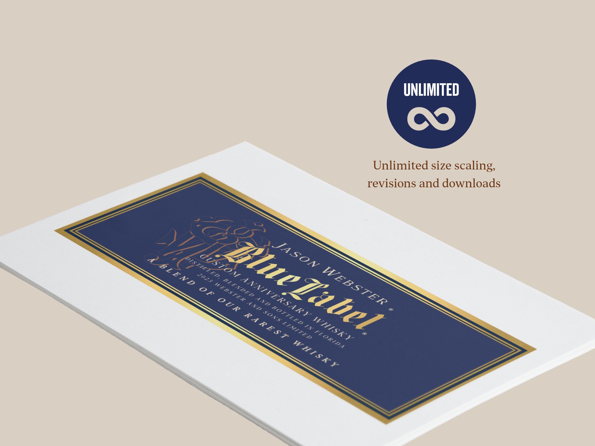 Johnnie Walker Label Blue Label Customize and Personalize - Etsy