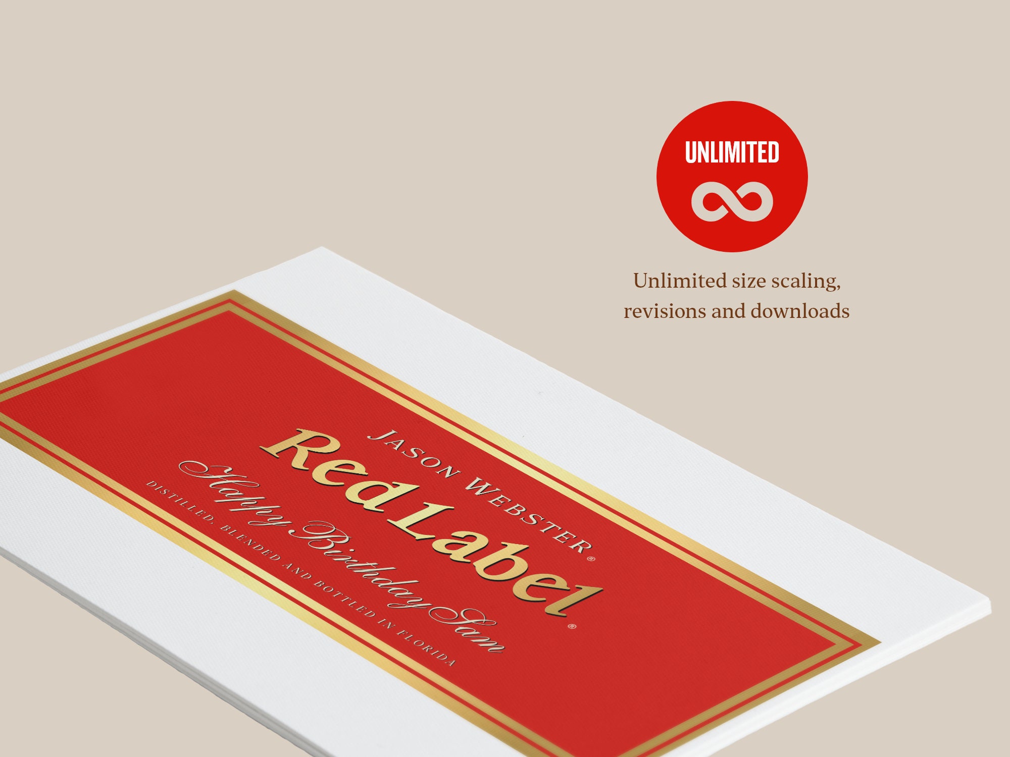 Johnnie Walker Red Label. Customize and Personalize Label. - Etsy