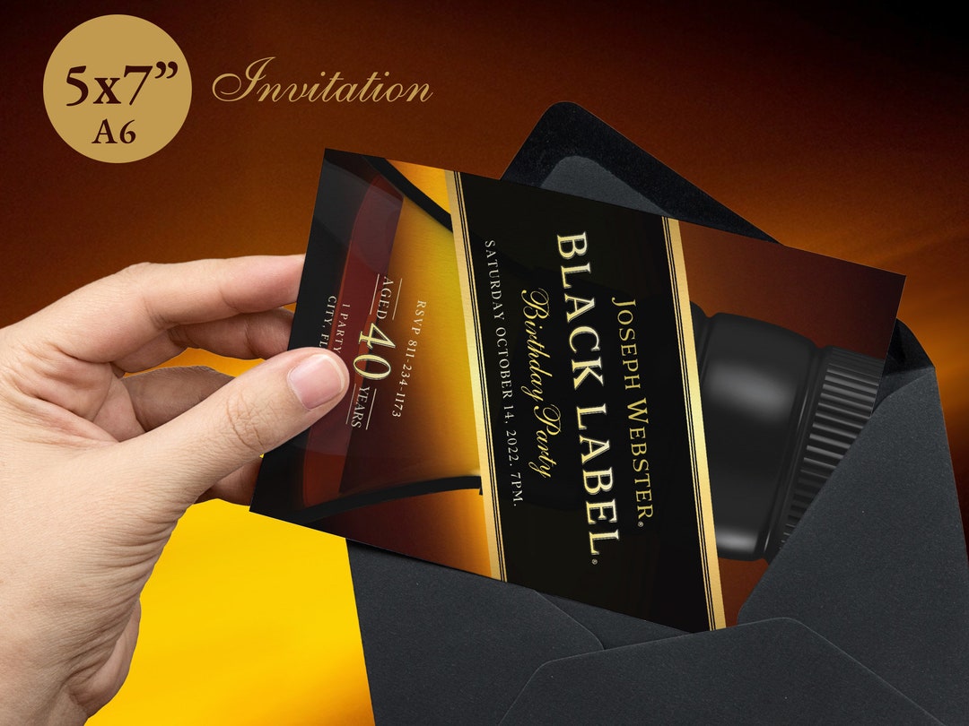 Johnnie Walker Black Label Printable 5x7 or A6 - Etsy Australia