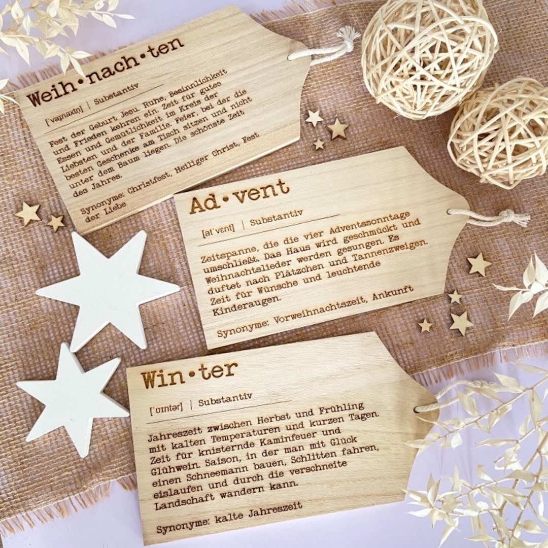 Decorative Wooden Sign / Engraved / Definition / Winter / - Etsy