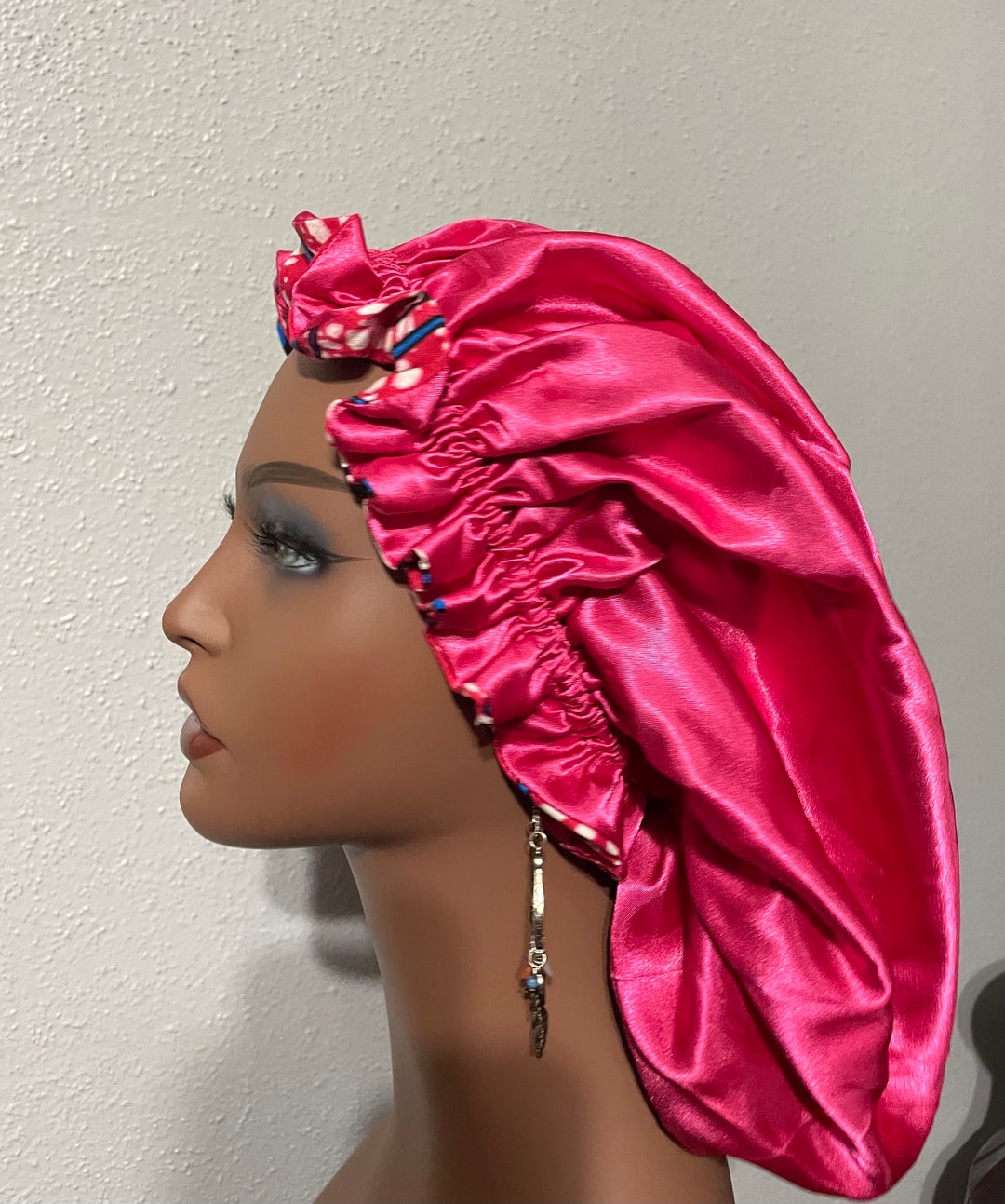 African Print Satin Bonnet / Ankara With Satin / Kente Print Bonnet - Etsy